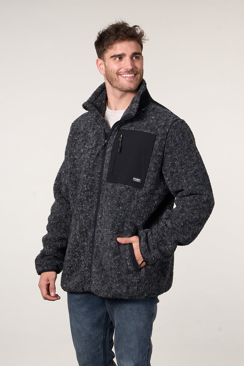 Poleron negro Polar Sherpa hombre Polemic wi87161